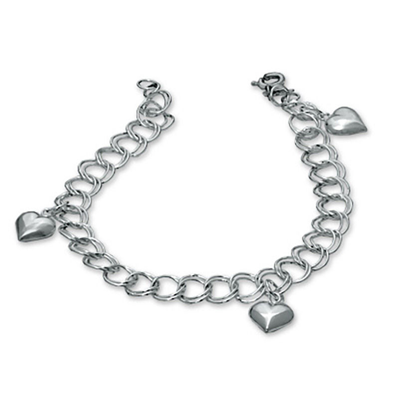 Heart charm bracelet silver store