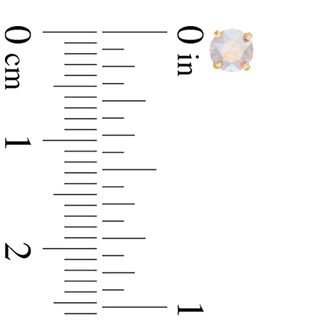 Child's 4mm Iridescent Crystal Solitaire Stud Earrings in 14K Gold | Banter