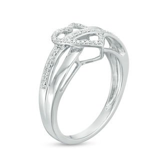 Diamond Accent Heart Wrapped Infinity Ring in Sterling Silver | Banter