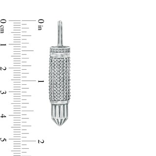 Cubic Zirconia Oxidized Bullet Necklace Charm in Sterling Silver | Banter