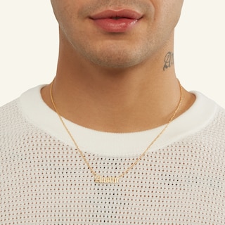 Standard Gothic-Style Name Necklace in White or Yellow Gold (1 Line ...