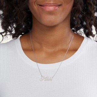 Large Cursive Name Necklace in Sterling Silver (1 Line) | Banter