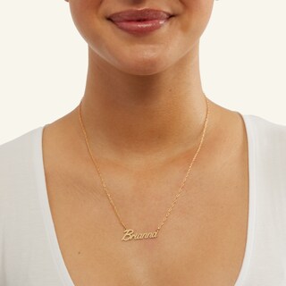 Standard Script Name Necklace in White or Yellow Gold (1 Line) | Banter