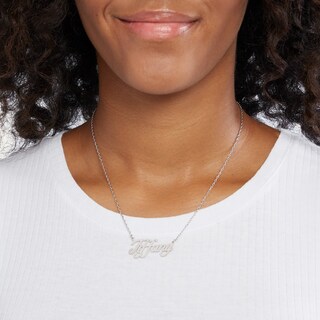 Large Script Name Necklace in Sterling Silver (1 Line) | Banter
