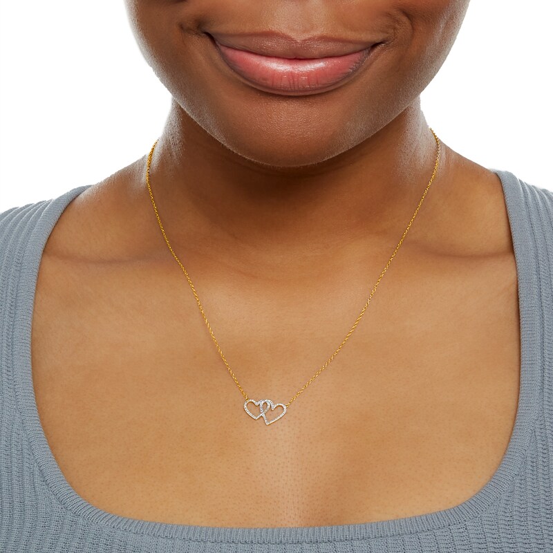 Diamond Double Heart Necklace
