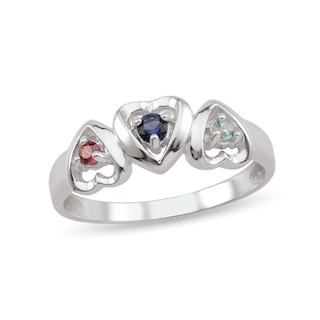 Three Stone Hearts Personalized Ring | Banter