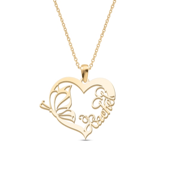 Heart Butterfly Name Necklace | Banter